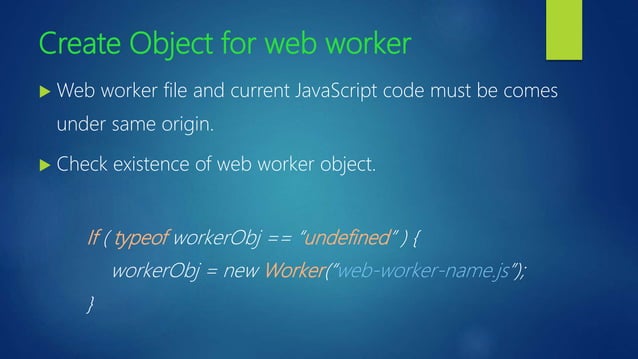 Web workers | JavaScript | HTML API | PPT Web workers | JavaScript | HTML API | PPT