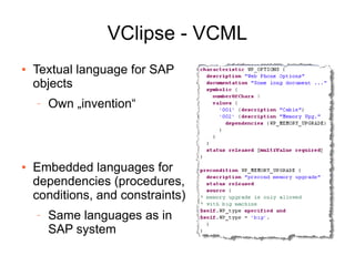 VClipse – Xtext-based IDE for the SAP Variant Configurator | PDF