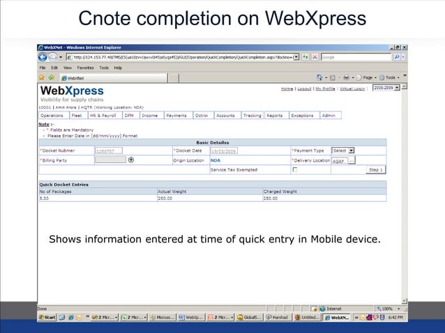 WebXpress solutions TMS express cargo | PPT