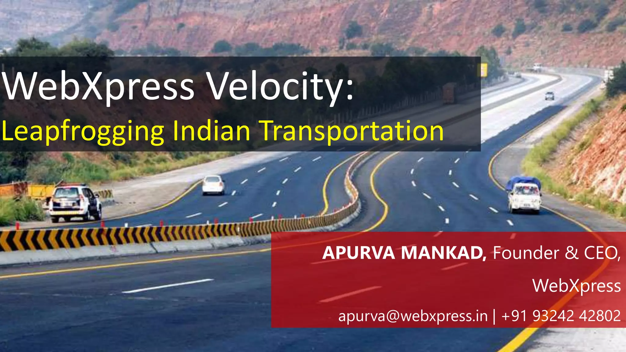 WebXpress Velocity: Next Generation Solution for Transporters | PPT