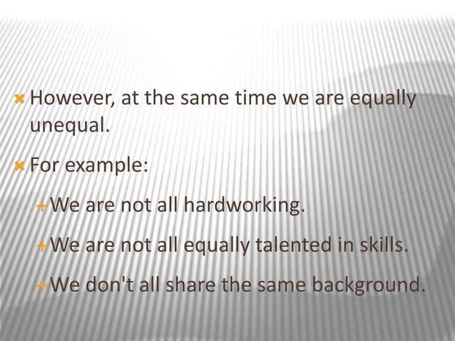 We can not equate the unequal Τafanidou Ιrene | PPT