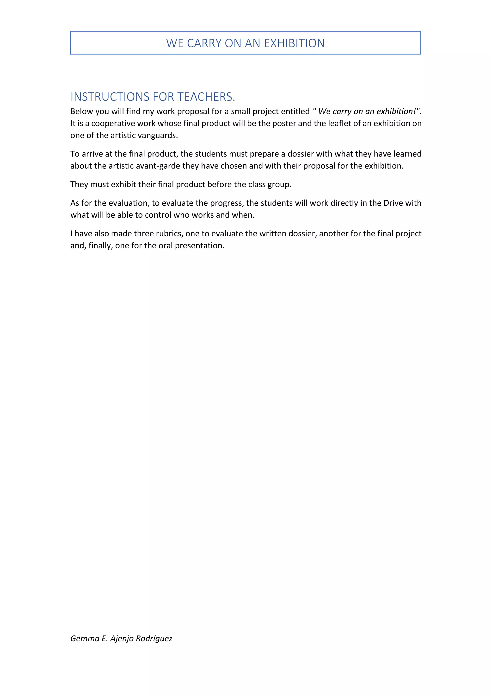 WE CARRY ON AN EXHIBITION | PDF