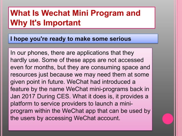 We chat mini program | PPT