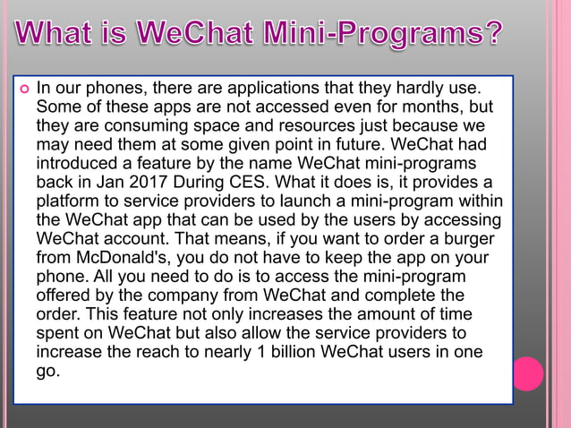 We chat mini program | PPT