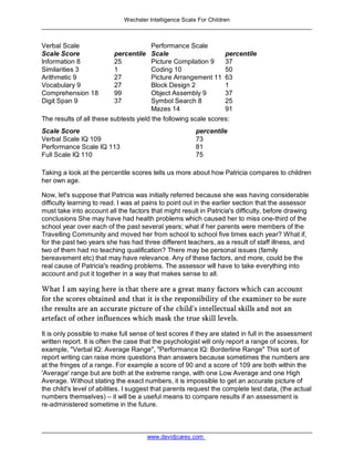 Wechsler Intelligence Scale For Children | PDF