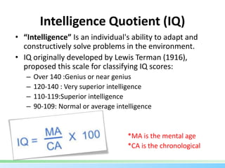 Wechsler Intelligence and Memory Scales | PPTX