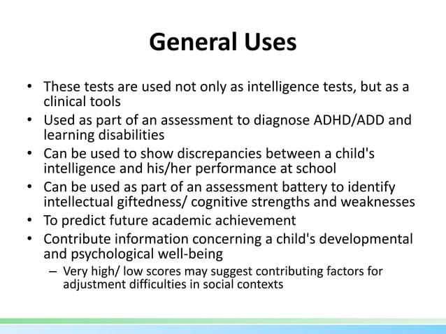 Wechsler Intelligence and Memory Scales | PPTX