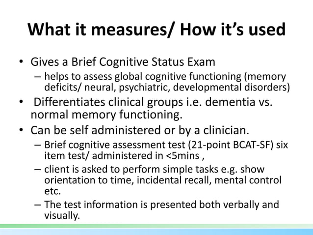 Wechsler Intelligence And Memory Scales Pptx