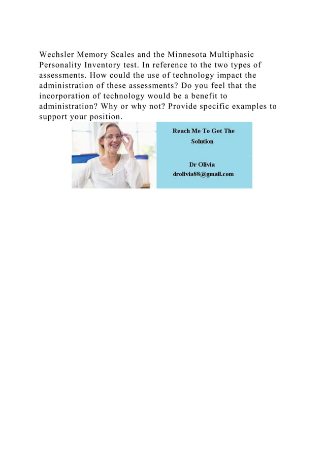 Wechsler Memory Scales and the Minnesota Multiphasic Personality Inv.docx