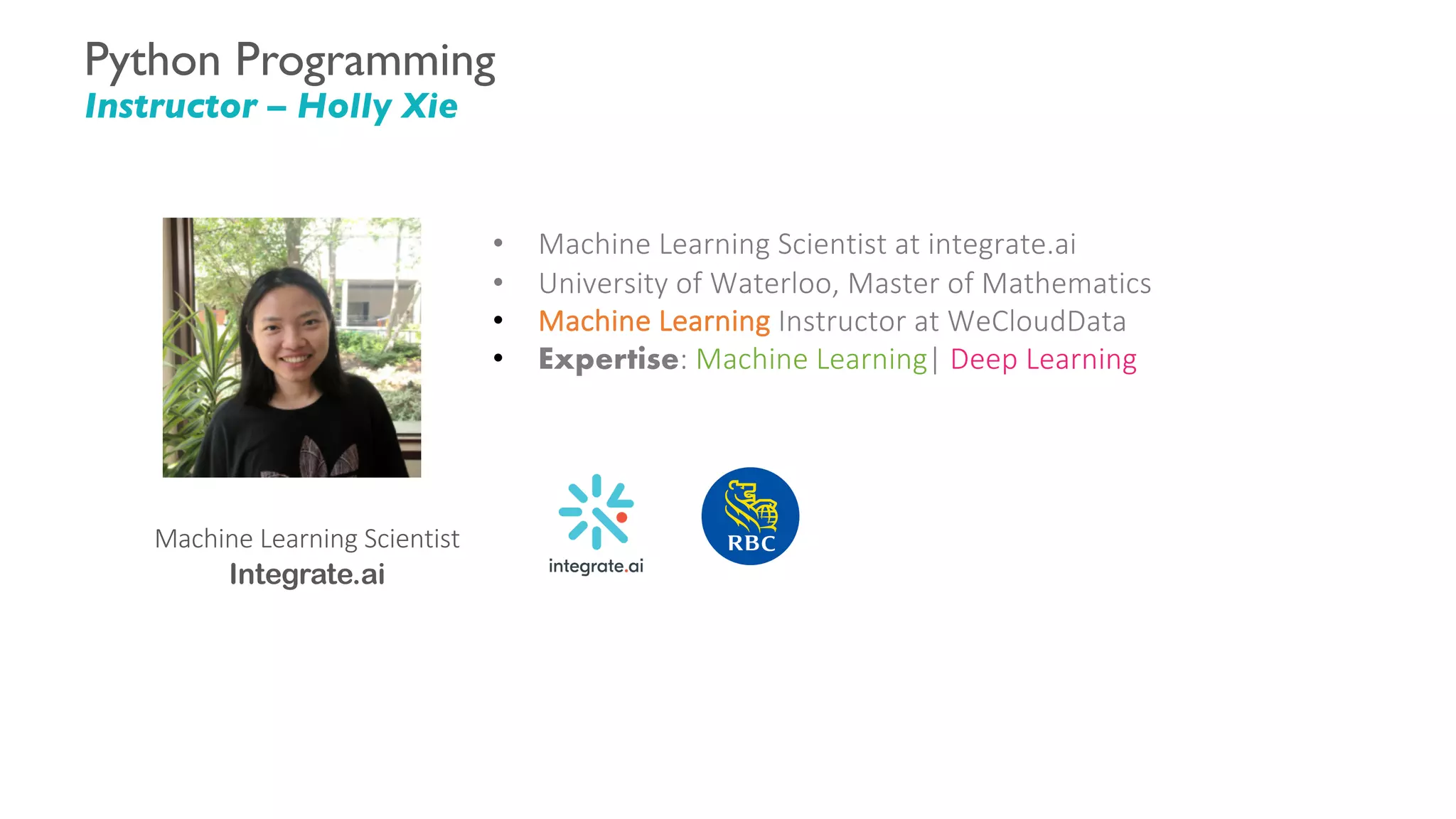 Applied Machine Learning Course Jodie Zhu Weclouddata Ppt