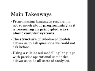 Programming Languages for Biological Modeling | PPT