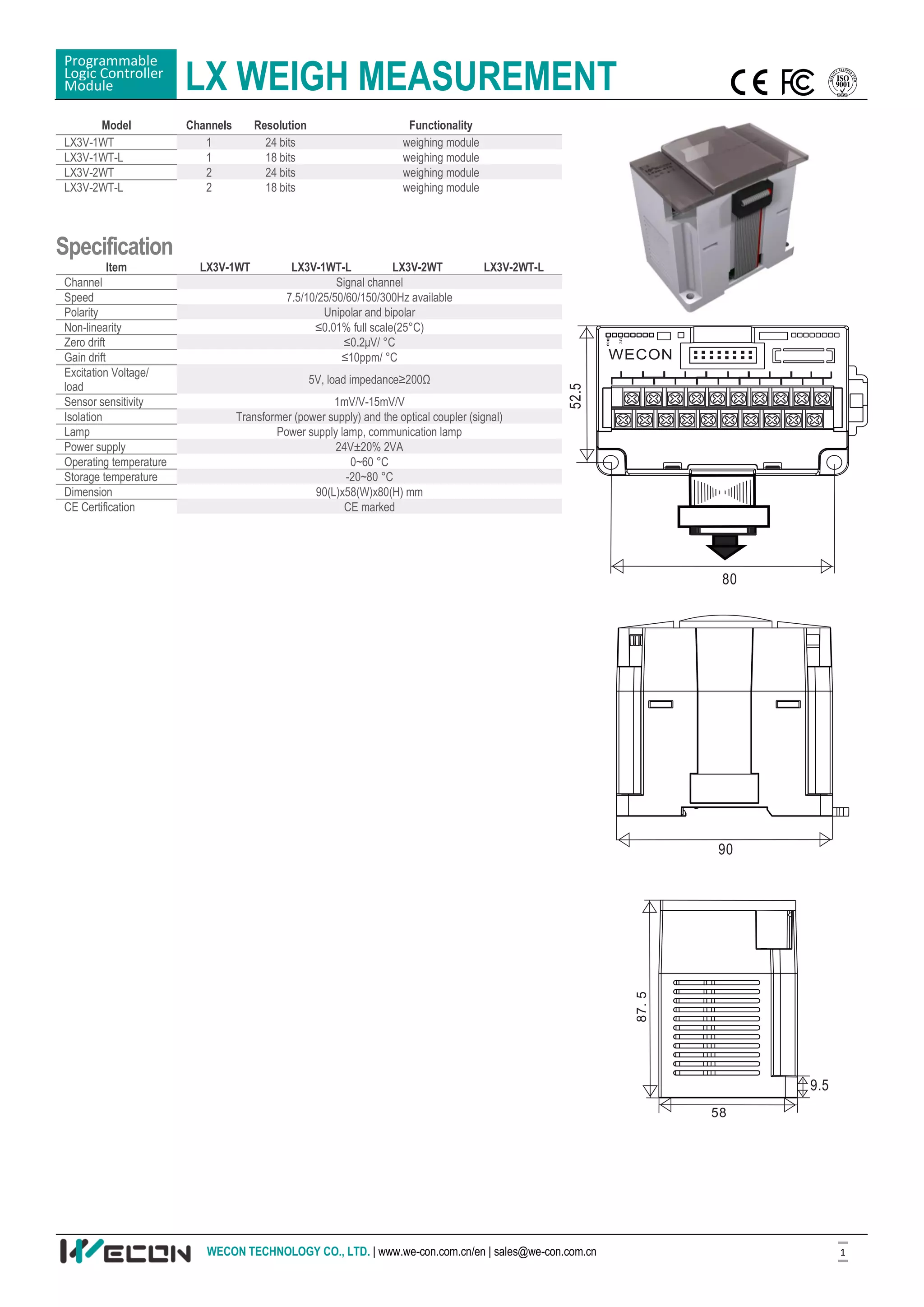 Wecon LX3V Modules Flyer | PDF