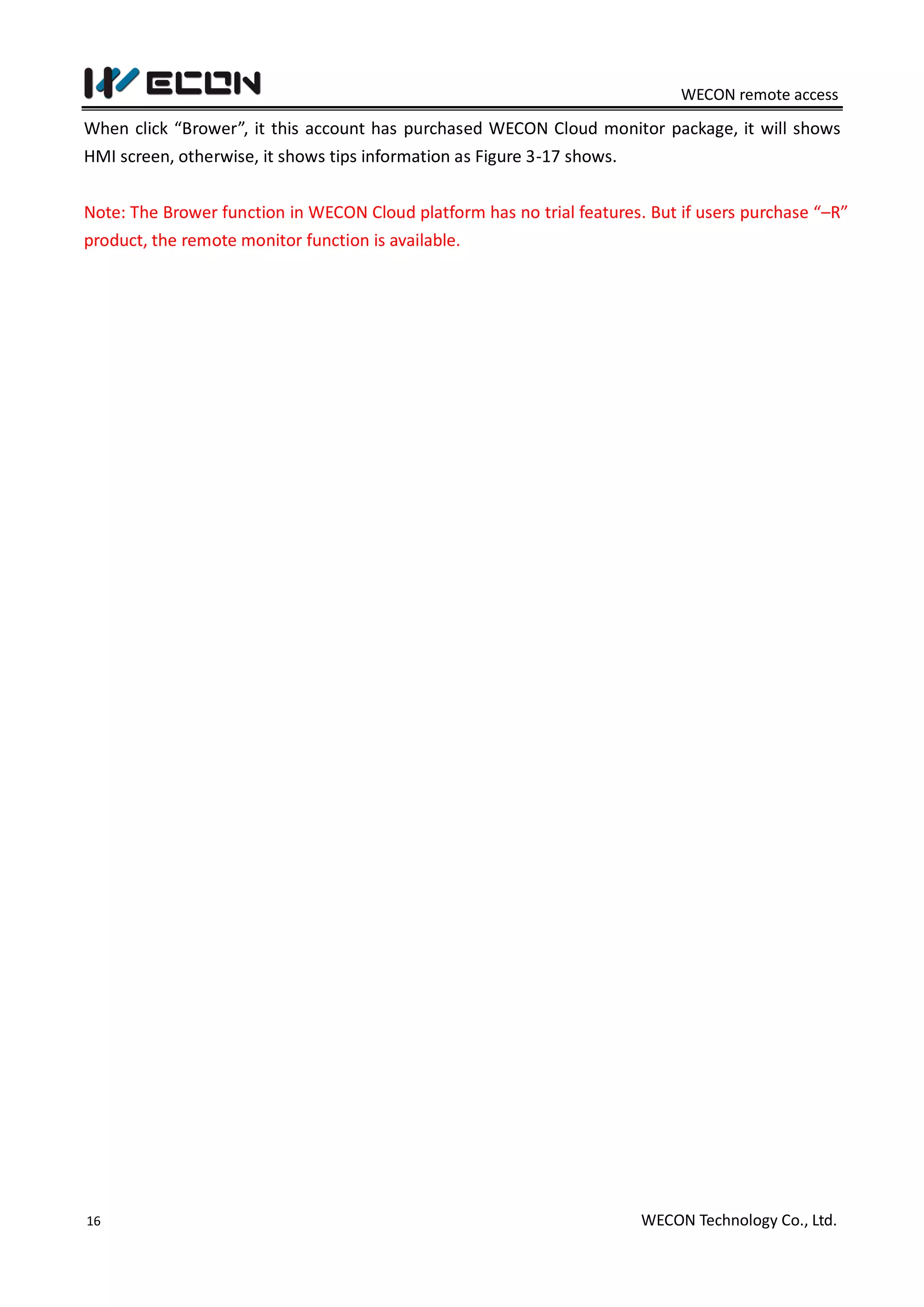WECON Remote Access User Manual | PDF