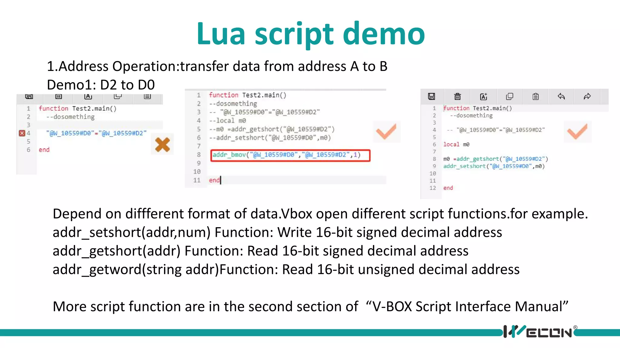 WECON V-BOX Lua Configration | PDF