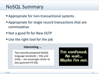 NewSQL vs NoSQL for New OLTP | PDF | Databases | Computer Software and ...