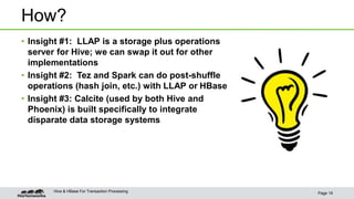 Hive & HBase For Transaction Processing | PPTX
