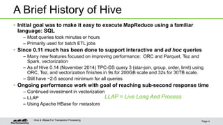 Hive & HBase For Transaction Processing | PPTX