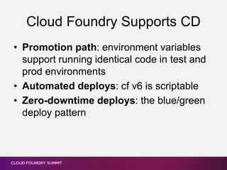 Using PaaS for Continuous Delivery (Cloud Foundry Summit 2014) | PPTX