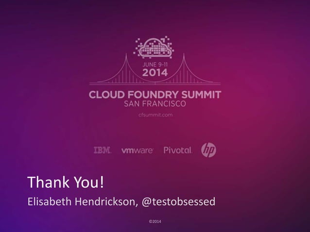 Using PaaS for Continuous Delivery (Cloud Foundry Summit 2014) | PPTX