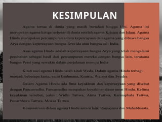 PEMBAGIAN KITAB SUCI WEDA , MANTRA SAMHITA, BRAHMANA, ARANYAKA DAN ...