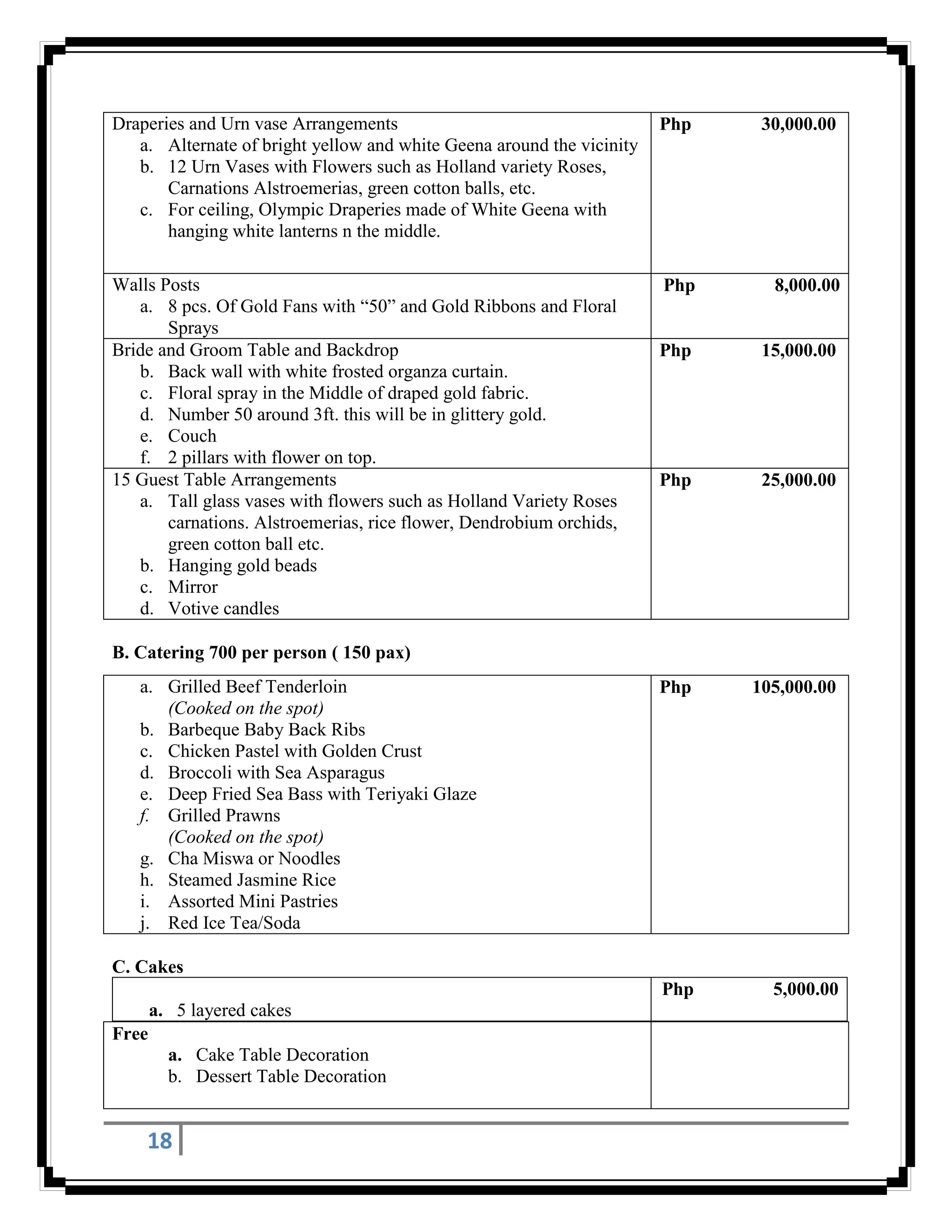 An Event Proposal: Wedding Anniversary Proposal | PDF