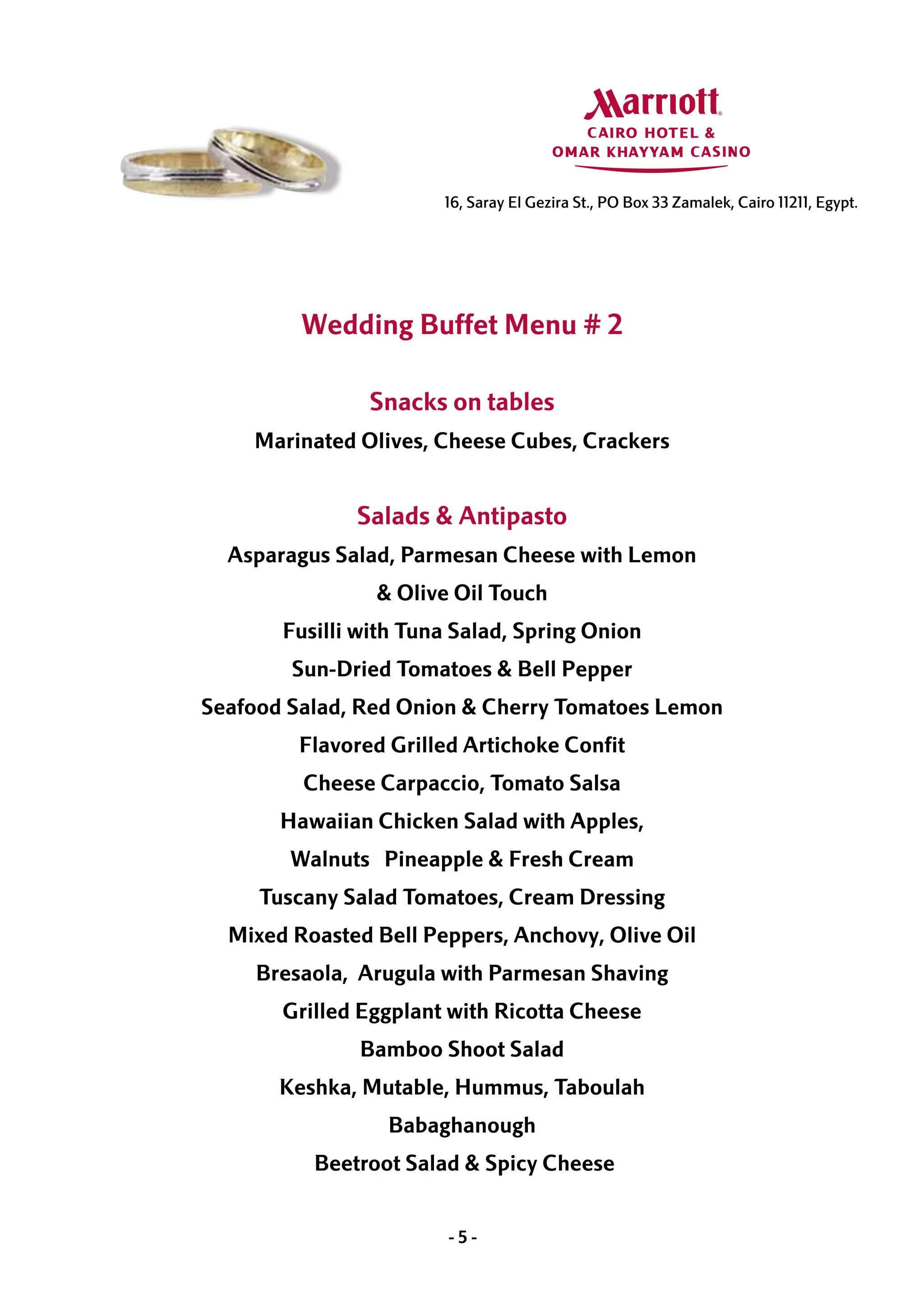 Wedding buffet menus | PDF
