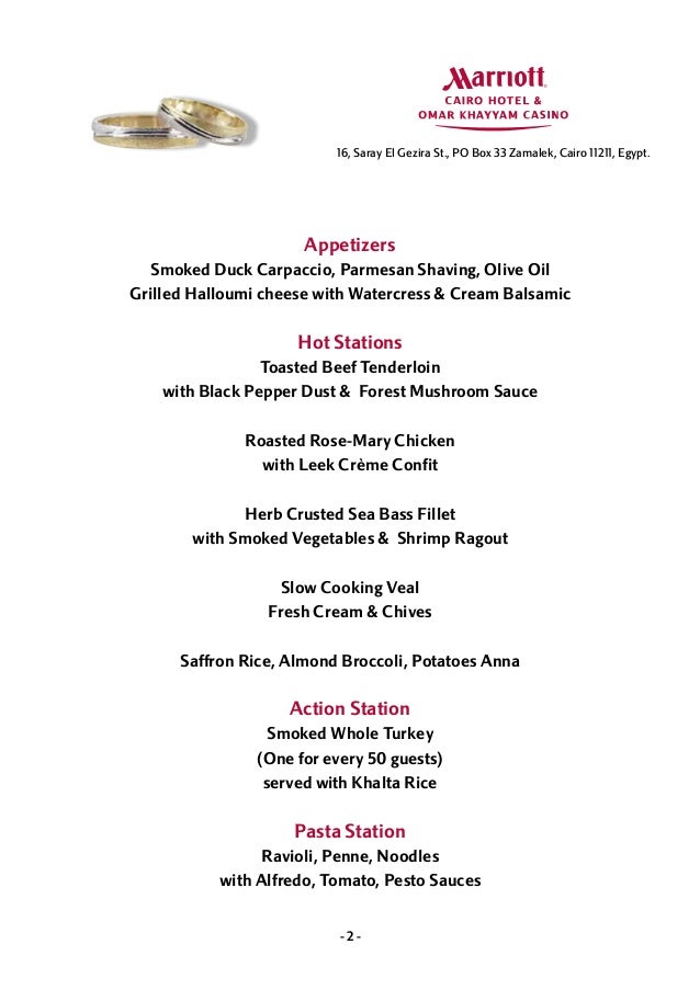 Menu Wedding Buffet Dinner