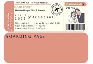 PLANE TICKET DESIGN WEDDING INVITATION CARD | PPTX | Wedding | Personal ...