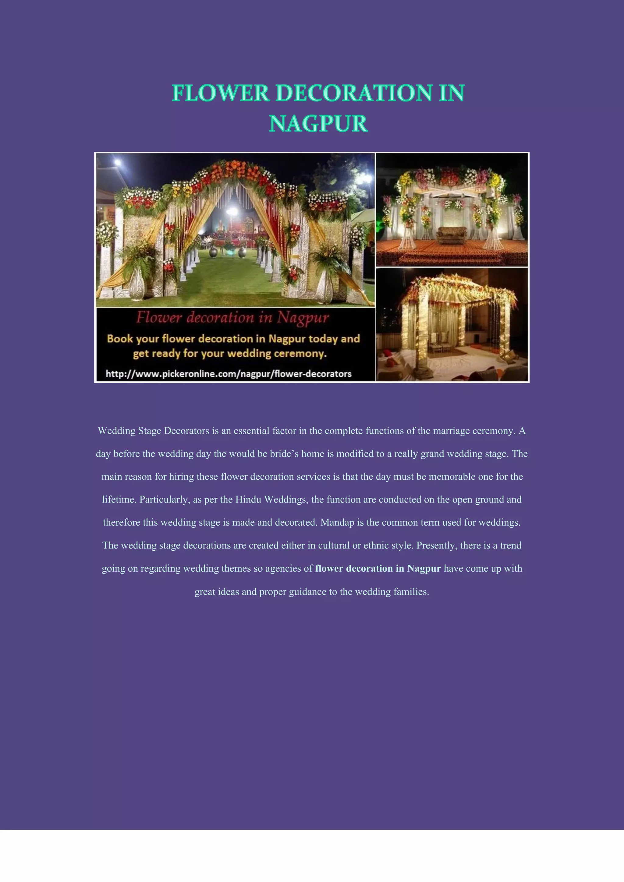 Flower Decoration in Nagpur | PDF | Wedding | Personal Celebrations & Life Events