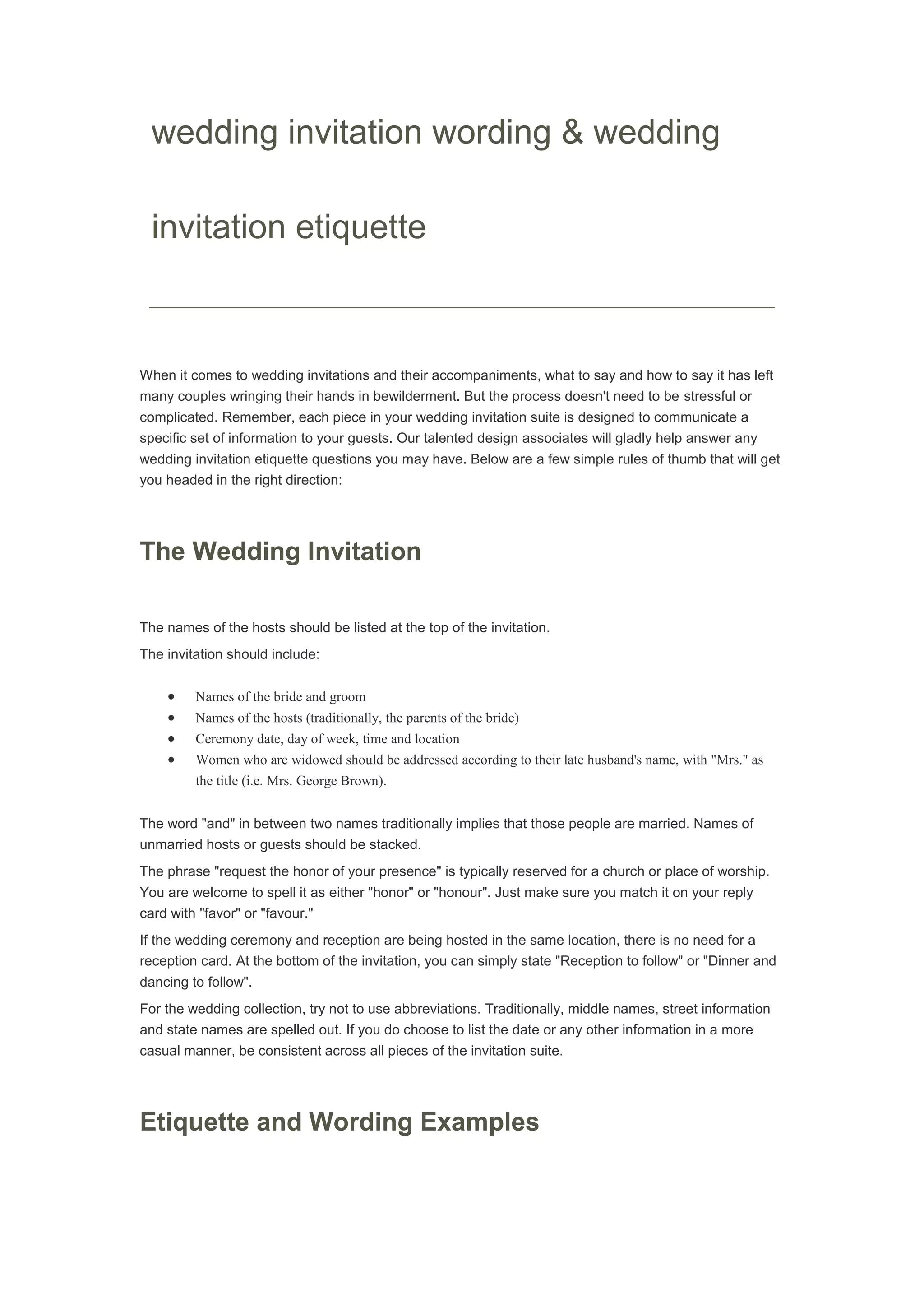 Wedding invitation wording | DOCX