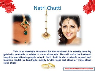 Wedding jewellery for tamil brides | PPT