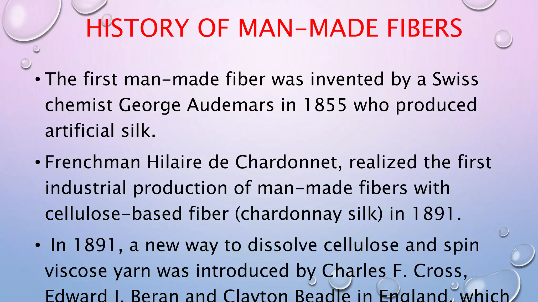OVERVIEW OF MAN-MADE FIBERS | PPTX