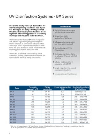 Wedeco bx series أنظمة المعالجة و التطهير بالأشعة الفوق بنفسجية الصديقة ...