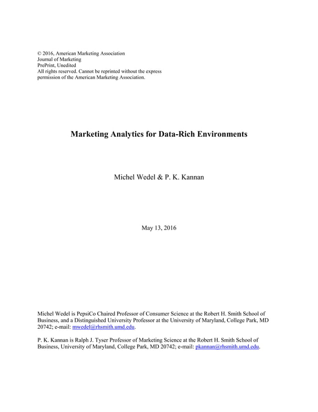 Marketing Analytics for Data-Rich Environments | PDF | Computing ...