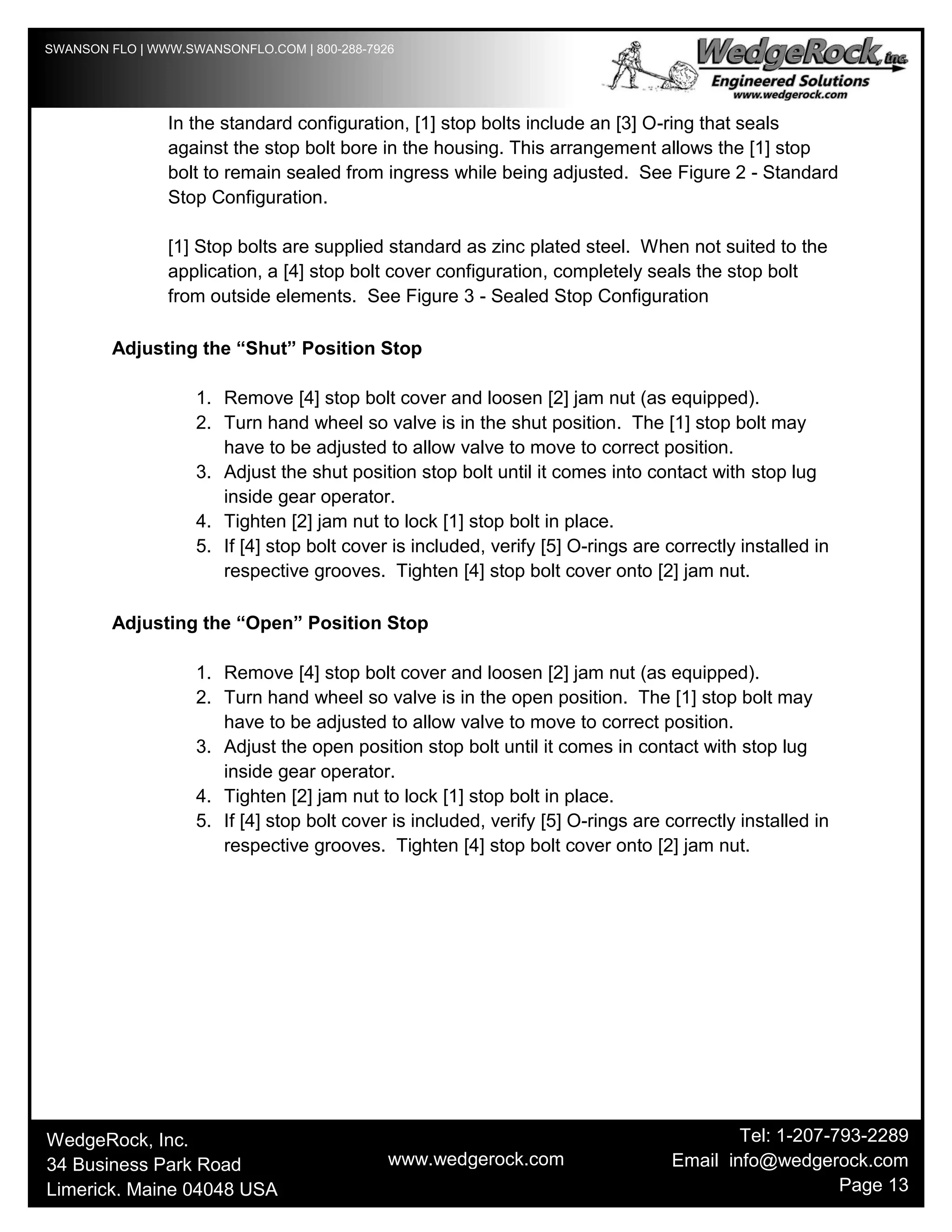 WedgeRock RW Worm Gear Actuator IOM | PDF