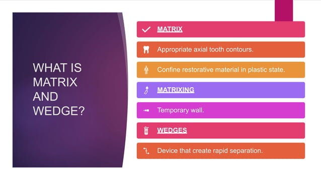 WEDGES & MATRIX II YR.pptx | Dental Health | Diseases and Conditions