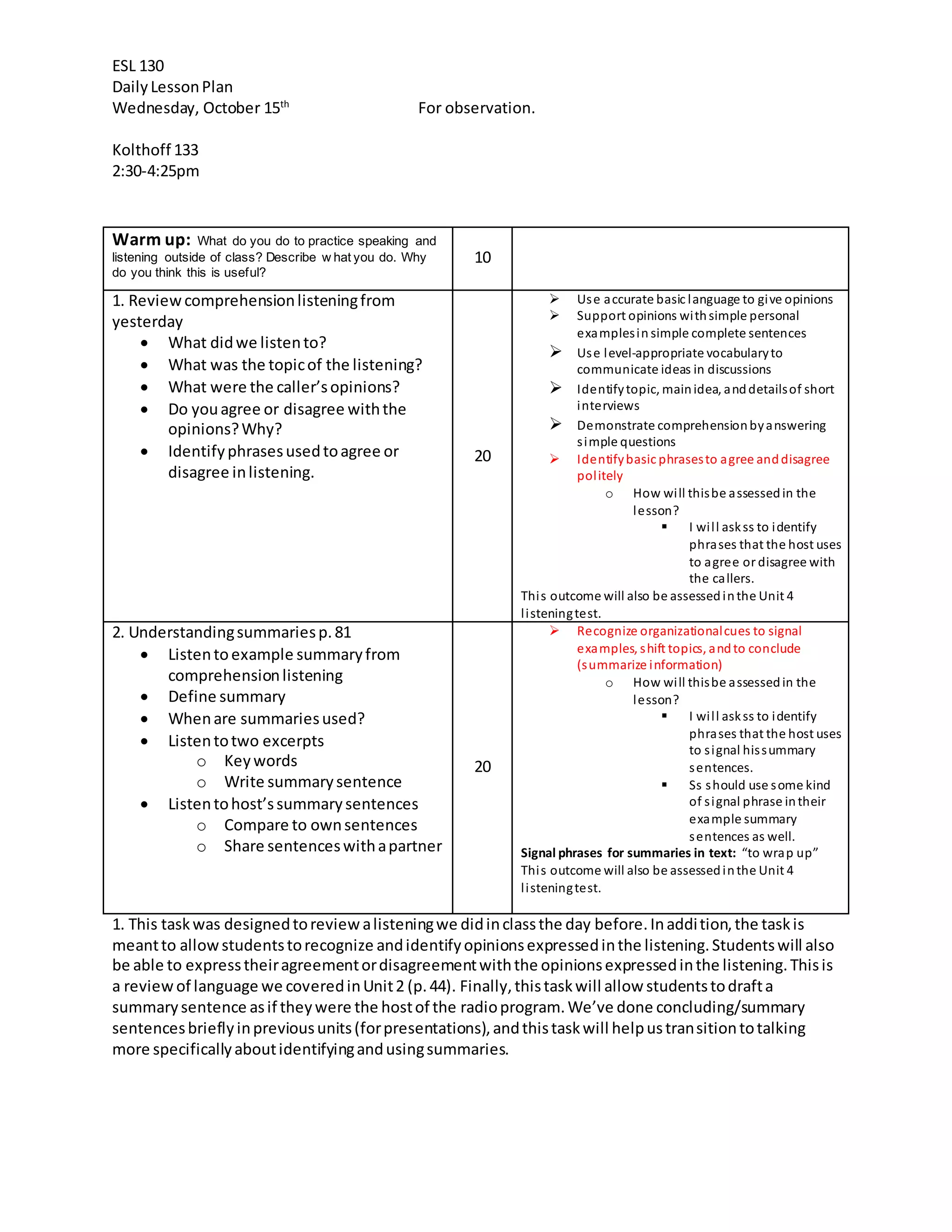 Observation Lesson Plan | PDF