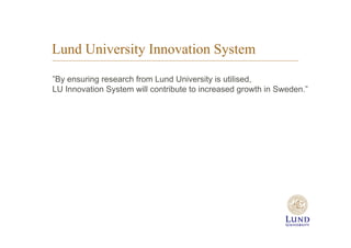 Wednesday 6 helena ljusberg luis-lund university innovation system | PPT
