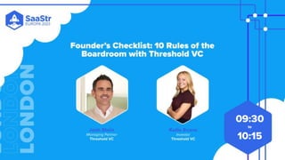 Founder’s Checklist: 10 Rules of the Boardroom with Threshold VC | PPTX | Science