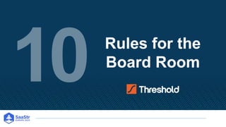 Founder’s Checklist: 10 Rules of the Boardroom with Threshold VC | PPTX ...