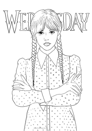 Wednesday Addams Coloring Page.pdf