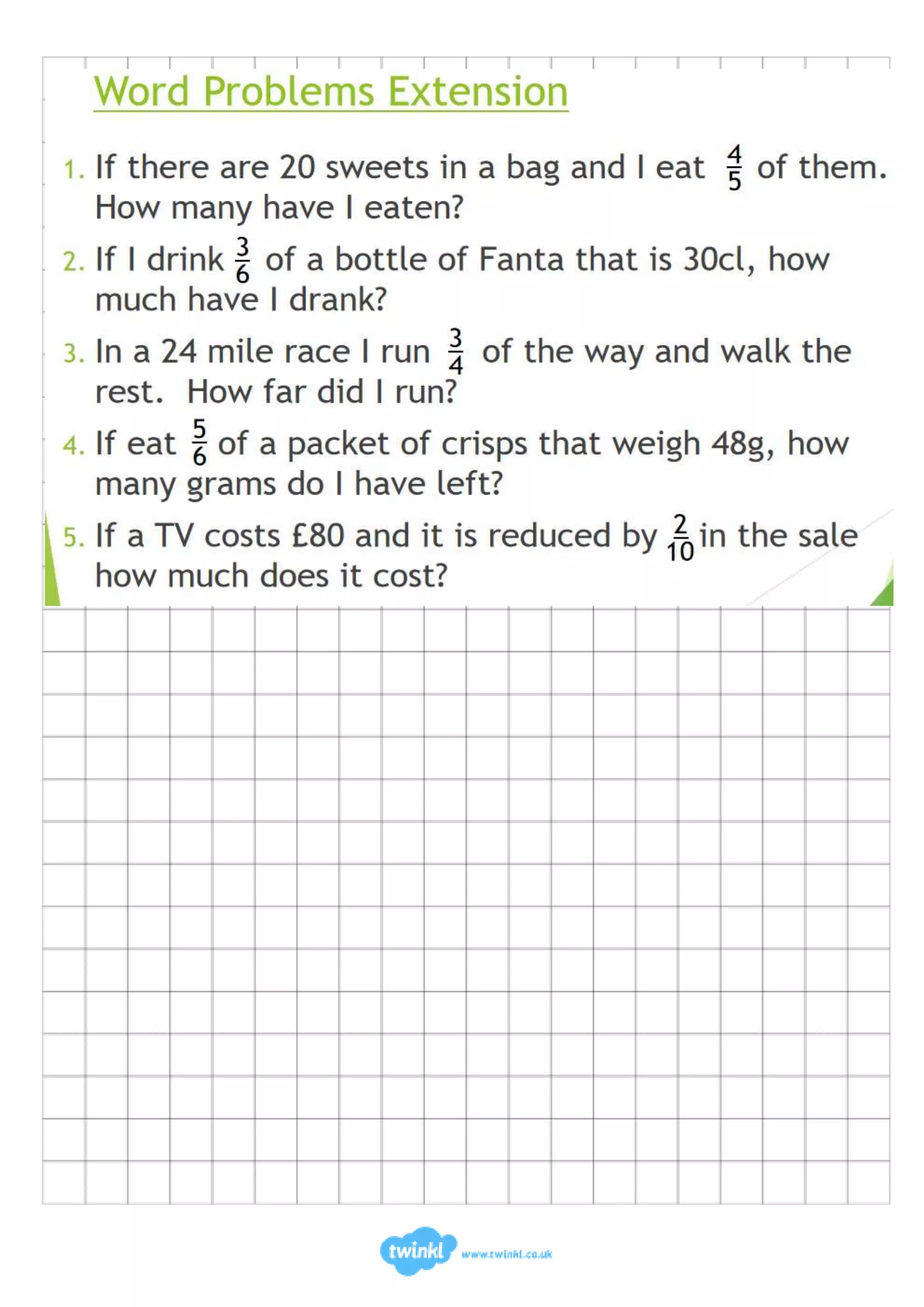 Wednesday fractions of amounts | PDF