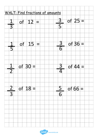 Wednesday fractions of amounts | PDF