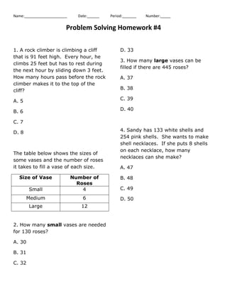 Wednesday homework ps #4 english | DOCX