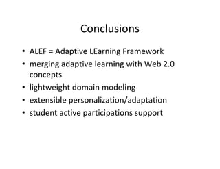 ALEF: A Framework for Adaptive Web-based Learning 2.0 | PDF | Internet | Computing