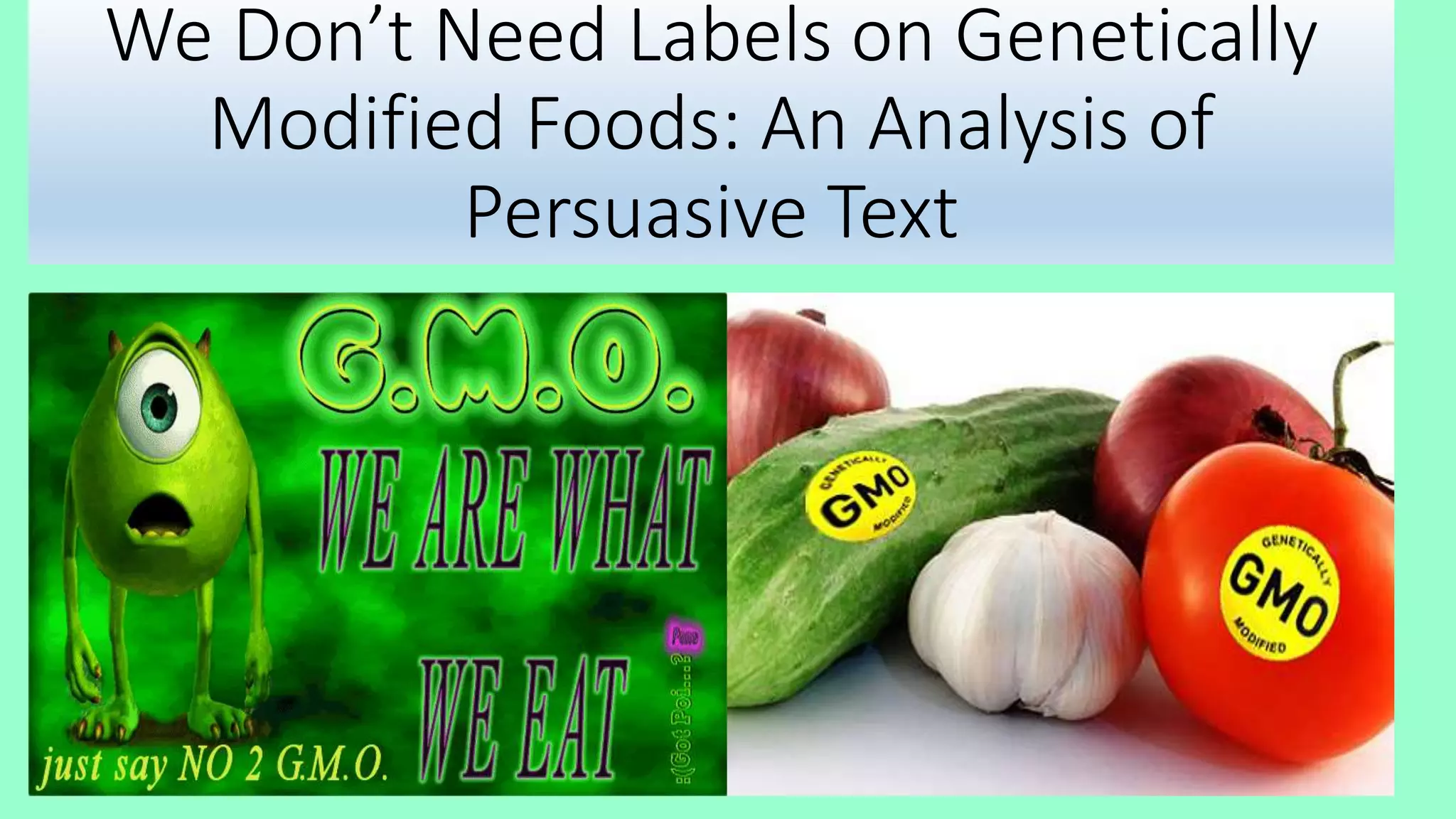 Dean R Berry Arguments: We Don't Need Labels on Genetically Modified ...