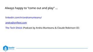 SaaStr Annual 2024: Aligning R&D and GTM Teams with Onfleet | PPT