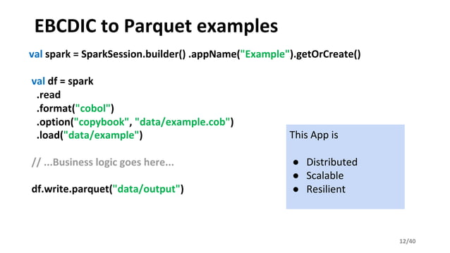 Cobrix – a COBOL Data Source for Spark | PDF