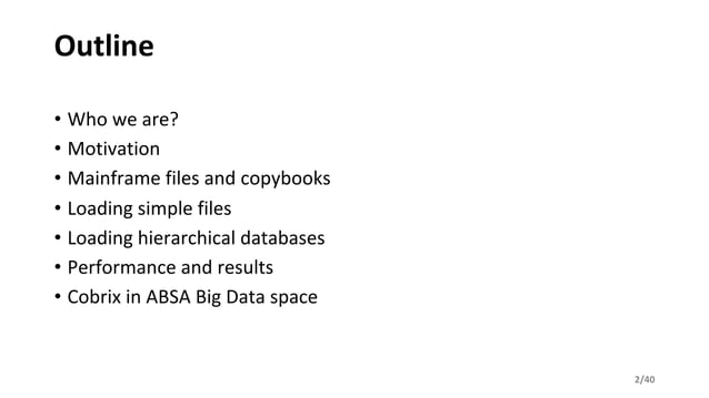 Cobrix – a COBOL Data Source for Spark | PDF