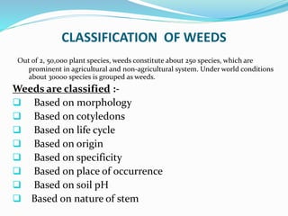 Weed classification Reproduction and dissemination | PPTX